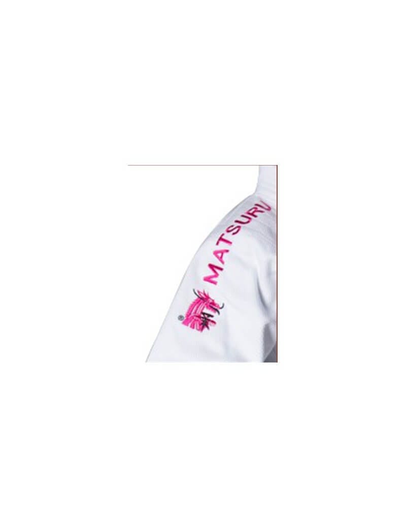Kimono-judo-broderie-rose-super-entrainement-matsuru | Karate-gi